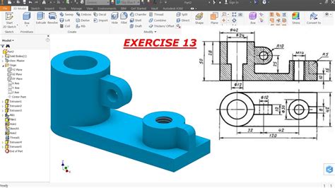 autodesk inventor tutorial for beginners exercise 13 youtube