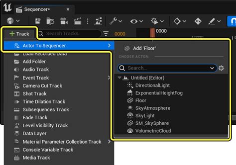 sequencer track list in unreal engine unreal engine 5 1 documentation