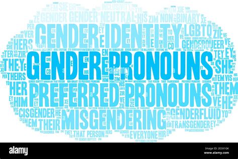 Gender Pronouns Word Cloud On A White Background Stock Vector Image