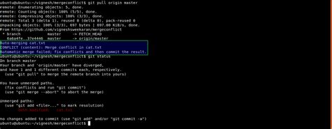how to fix merge conflict during git pull devops tutorial