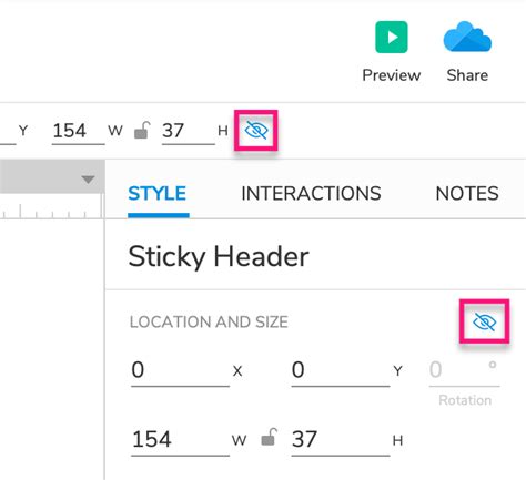 scroll activated sticky header tutorial · axure docs