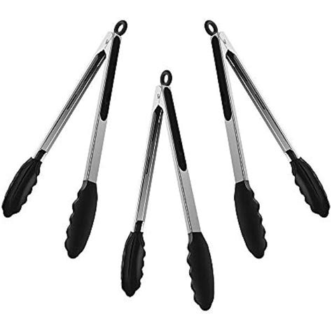 3 Pack 9 Inch Silicone Tip Locking Tong By Zhi 22 Utility Tongs With