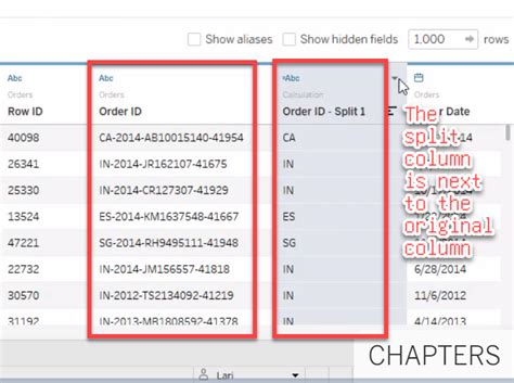 split a column results in new column appended as the last column