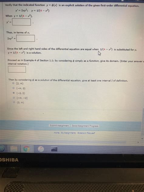 Solved Verify That The Indicated Function Y φ X Is An