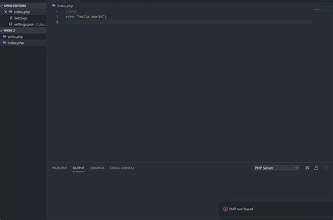 php not found in vs code stack overflow