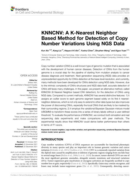 Pdf Knncnv A K Nearest Neighbor Based Method For Detection Of Copy