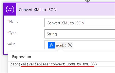 converting json to xml and xml to json in a flow power