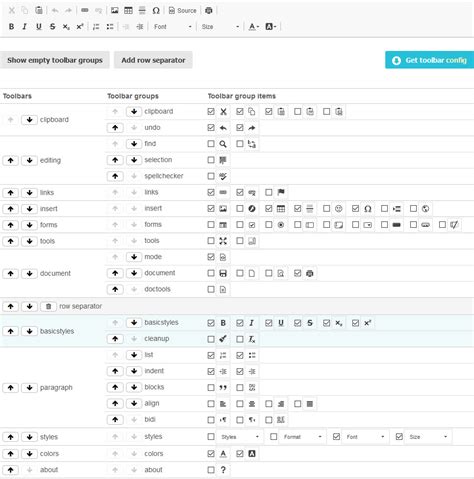 how to remove buttons from ckeditor 4