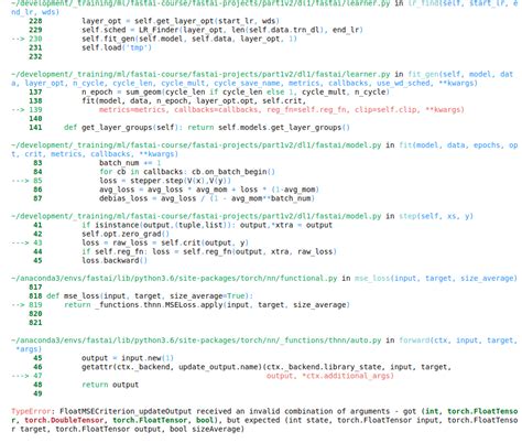floatmsecriterion updateoutput received an invalid combination of