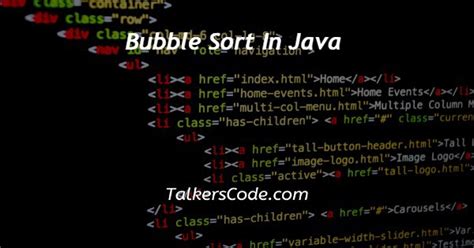 Bubble Sort In Java