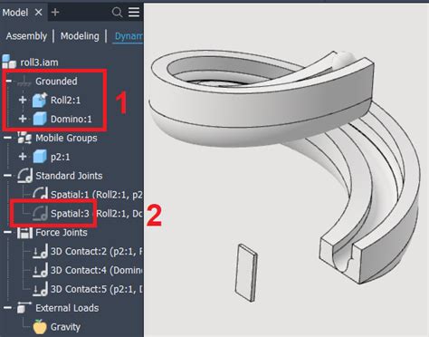 solved inventor 2021 dynamic simulation question dominos
