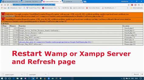 how to solve curl error 60 ssl certificate problem wamp or xampp youtube