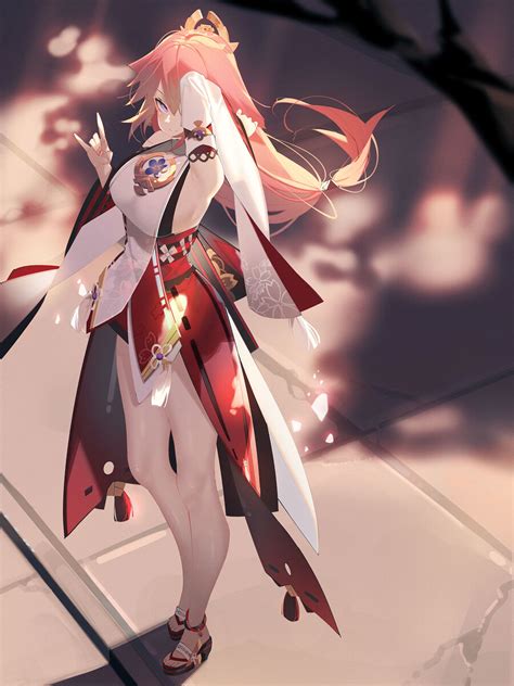 八重神子 原神 Genshin Impact 插画世界