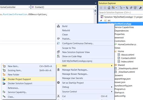 put a core app in a container with the new docker tools for visual