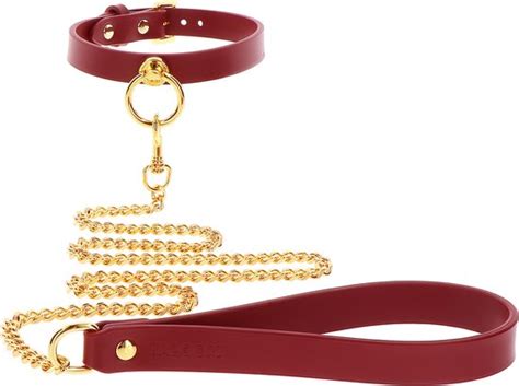 Luxe Bondage Halsband Met Ketting O Ring Collar And Chain Leash Voor