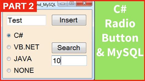 c how to use radiobutton with mysql database in c