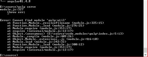 node js error no 154 with gulp in windows 8 stack overflow