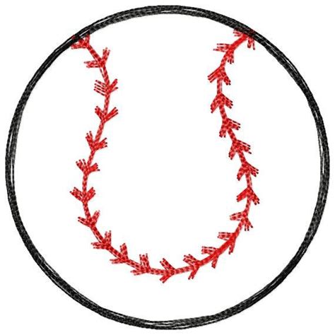 Baseball Sports Scribble Machine Applique Design Raggy Machine Etsy