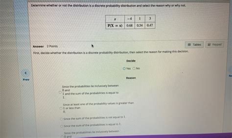 Solved Determine Whether Or Not The Distribution Is A