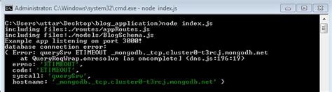 unable to connect to mongodb atlas using mongoose js