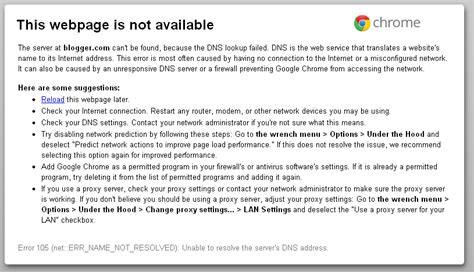 troubleshooting tips for this webpage in not available error message in