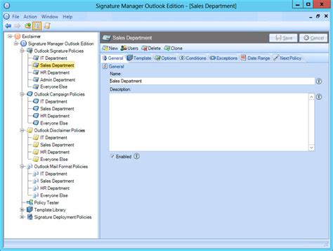 exclaimer signature manager outlook edition enabling and disabling an