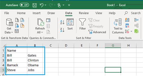 how to separate first and last names in excel