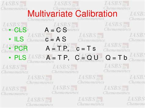 Ppt Net Analyte Signal Based Multivariate Calibration Methods