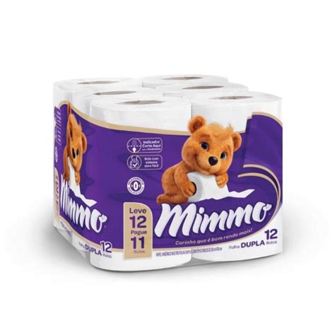 Papel Higienico Mimmo Folha Dupla 12 Rolos De 30m X 10cm Faz A Boa