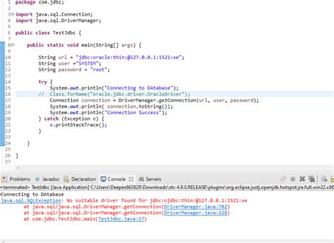 java sqlexception no suitable driver found for jdbc oracle thin