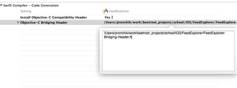 ios swift bridging header and visibility of obj c class stack overflow