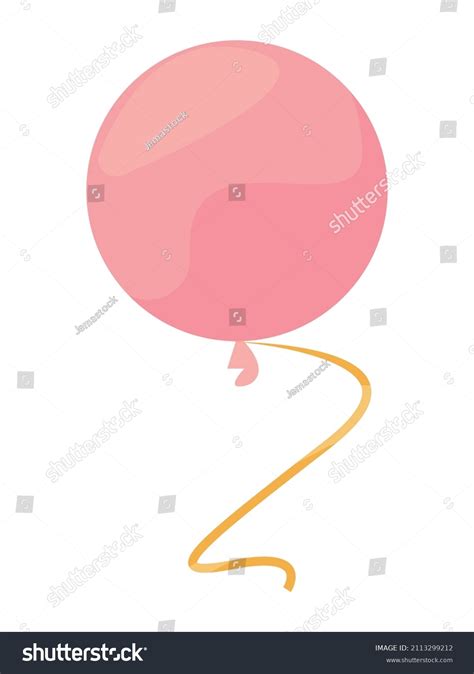 Pink Balloon Helium Floating Icon Stock Vector Royalty Free
