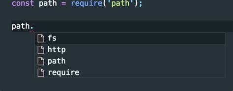 javascript vscode does not autocomplete node js modules
