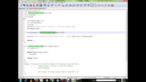 c program to find string length images
