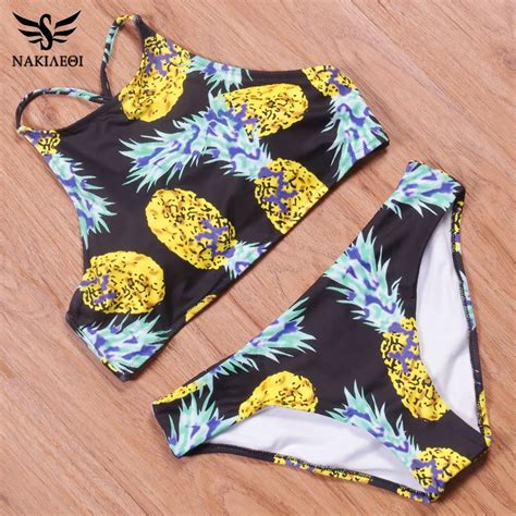 Nakiaeoi Sexy High Neck Bikini Swimwear Women Swimsuit 2019 New