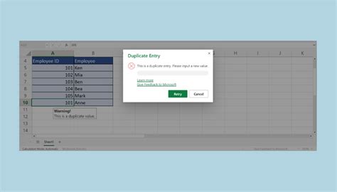 how to prevent duplicate entries in excel sheetaki