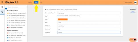 how to create mysql connection in electrik ai