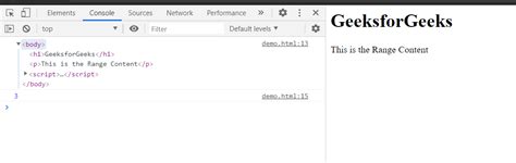 html dom range startoffset property geeksforgeeks