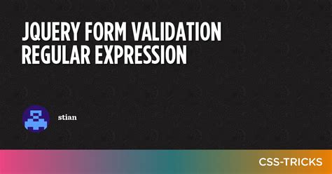 Jquery Form Validation Regular Expression Css Tricks