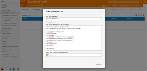 creating types from xsd creating data structures