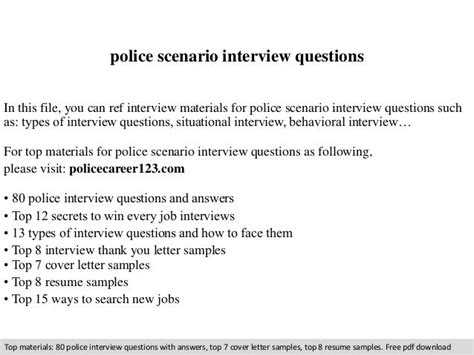police scenario interview questions