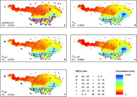 Spatial Distribution Of Relative Error And Annual Precipitation