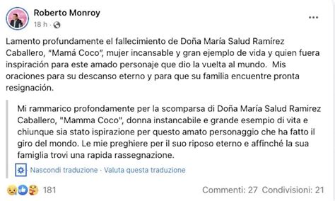 María Salud Ramírez Caballero Morta La Nonna Che Ispirò Coco