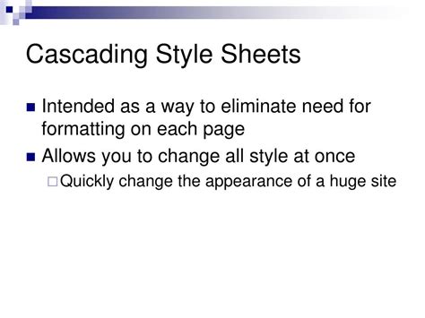 ppt cascading style sheets powerpoint presentation free download