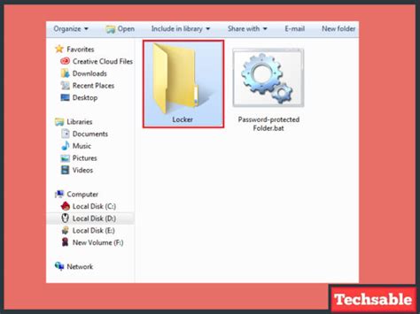 how to lock a folder in windows 7 using batch file techsable