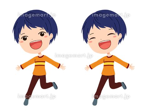 ジャンプしている男の子のイラスト [154463374] イメージマート
