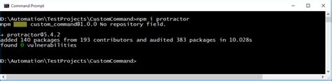 protractor flexible script execution using custom command