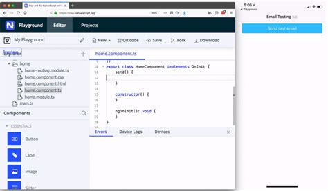 using plugins in nativescript playground