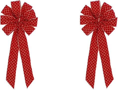 Red Velvet Outdoor Christmas Bows By Independence Bunting