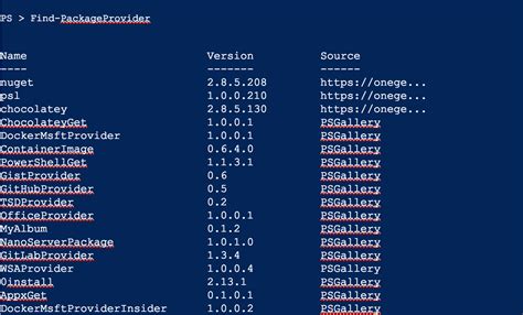 using powershell packagemanagement
